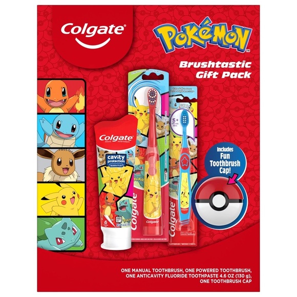 Pokemon | Other | New Colgate Kids Pokemon Gift Set Powered Toothbrush ...